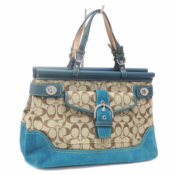 OTHERS | Bags | Coach Handbag Signature Ladies Beige Green Canvas ...